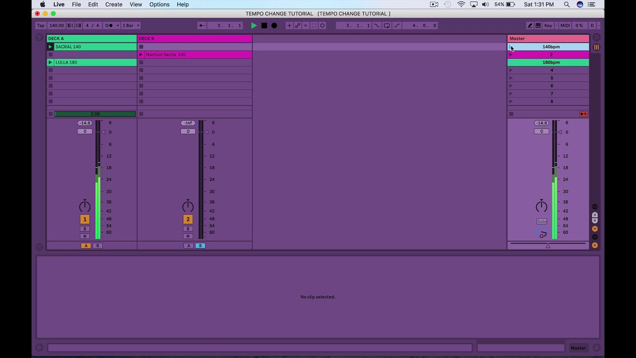 Ableton Live Tempo Changes in Session View - YouTube