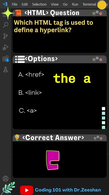 Html Quiz 10 Which Html Tag Is Used To Define A Hyperlink Html Htmlcss Htmlcoding Shorts