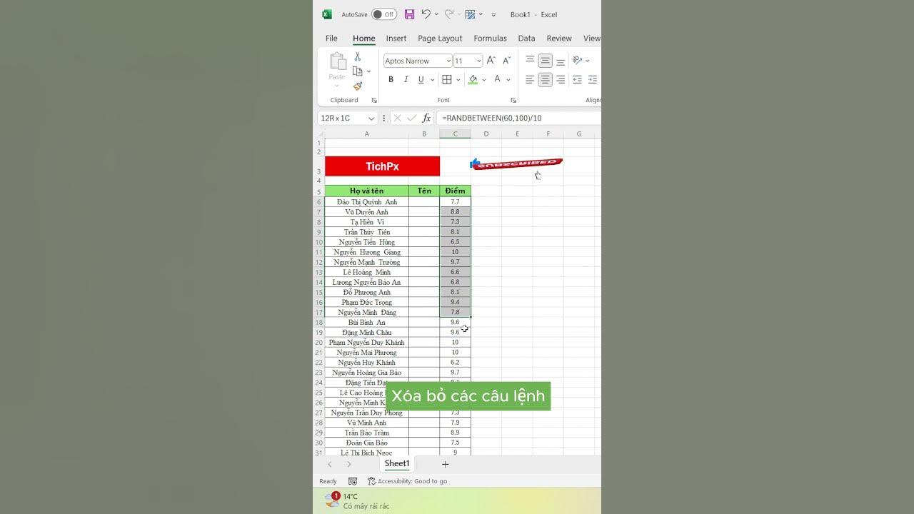 Excel Hacks #13|Use the Randbetween function and other things in Excel #exceltips #exceltutorial ...