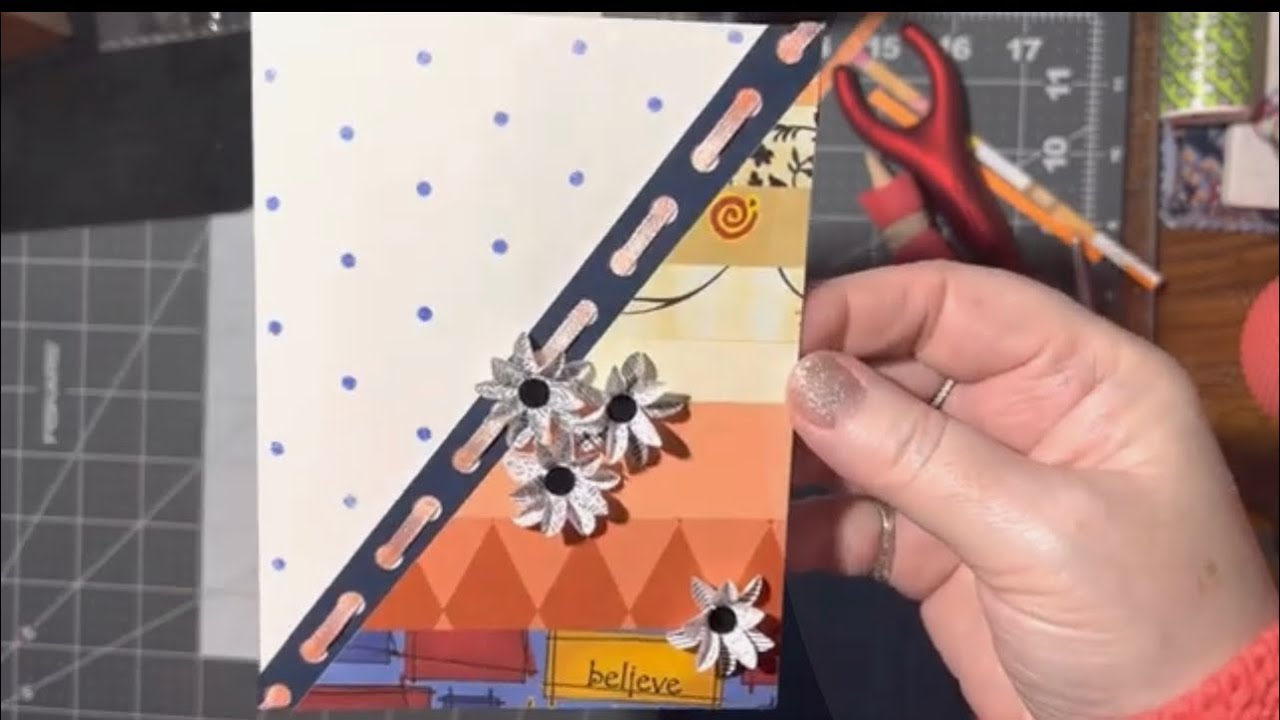 (1366) Triangle Cut Strip background card! - YouTube