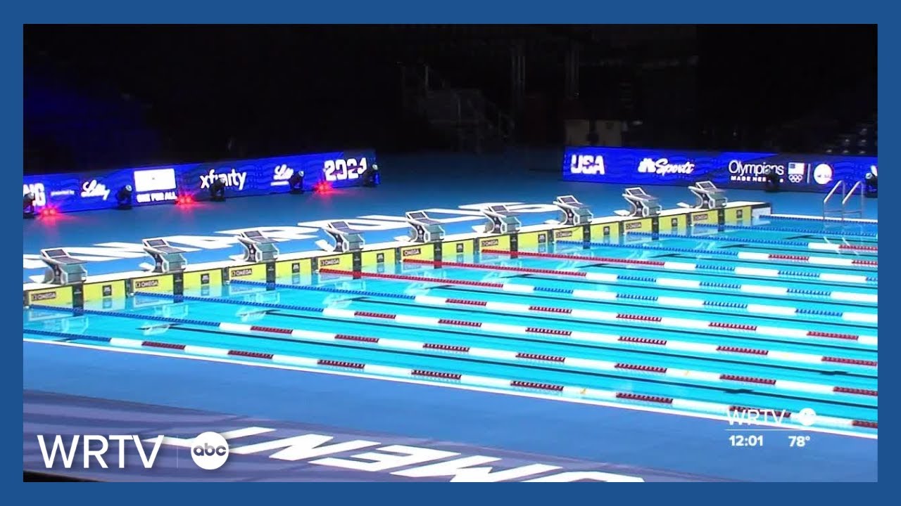 New Olympic Pool Unveiled at Lucas Oil Stadium - YouTube