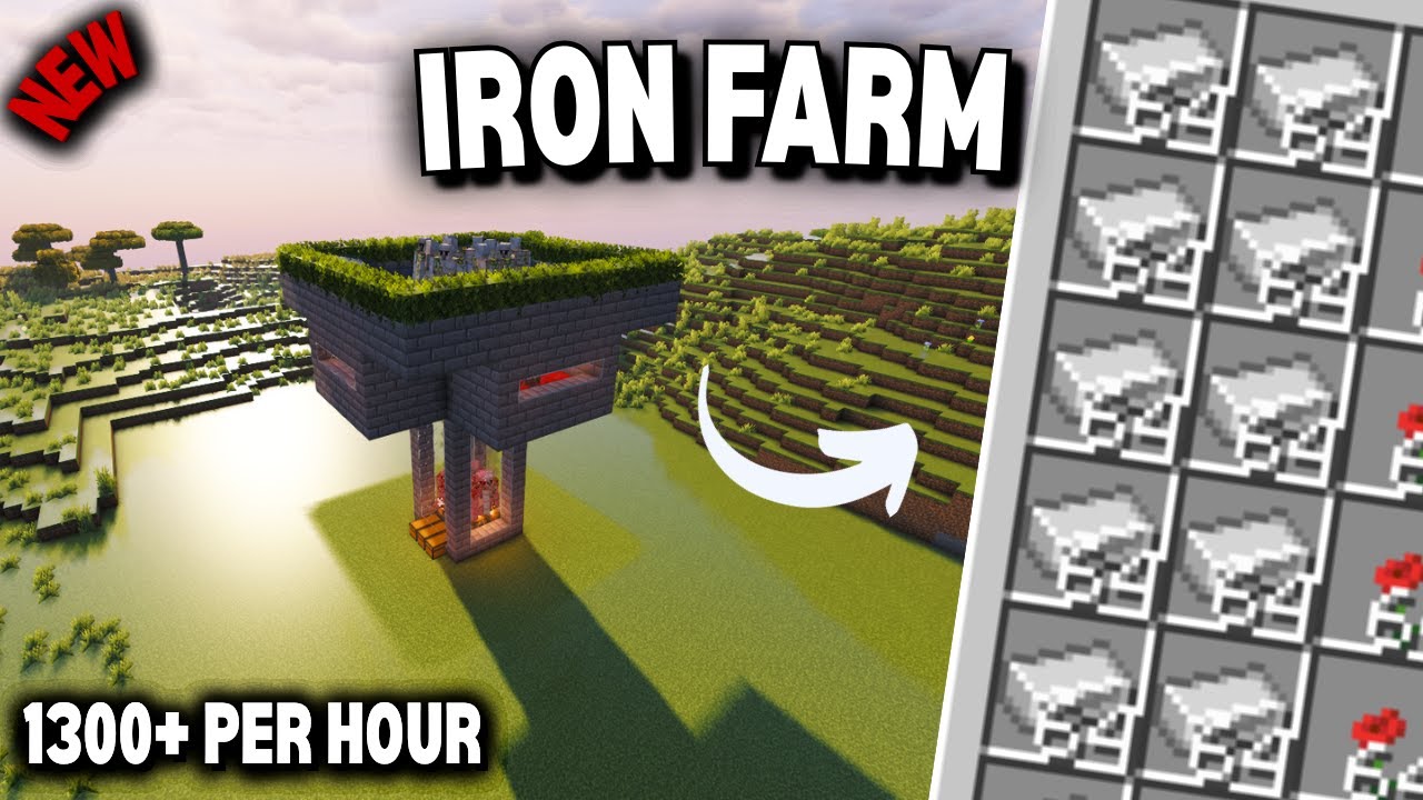 Minecraft 1.21+ EASIEST Automatic Iron Farm Tutorial! (Java Edition ...