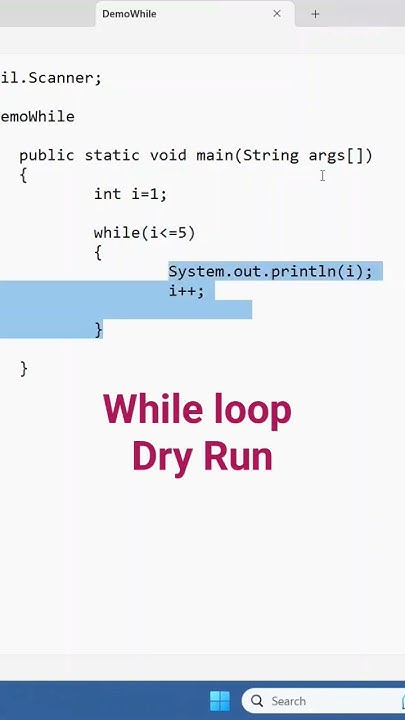 While Loop Dry Run - YouTube