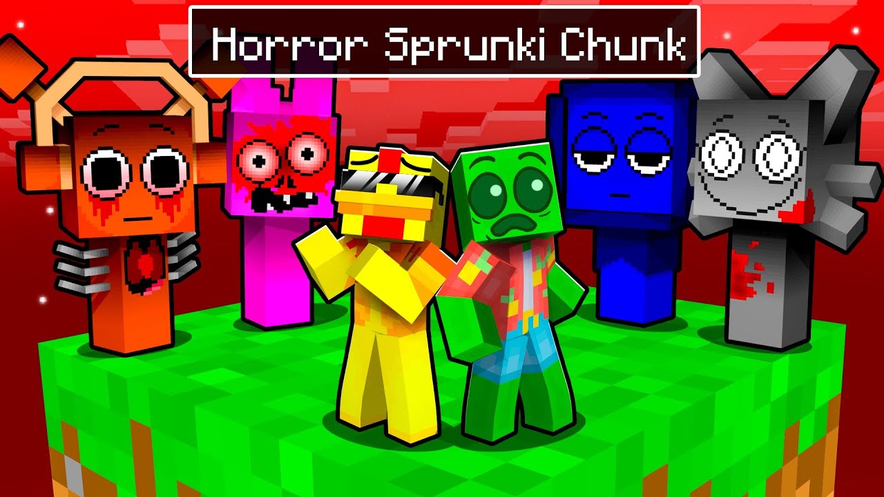 One Slime Block on a HORROR SPRUNKI CHUNK in Minecraft! - YouTube