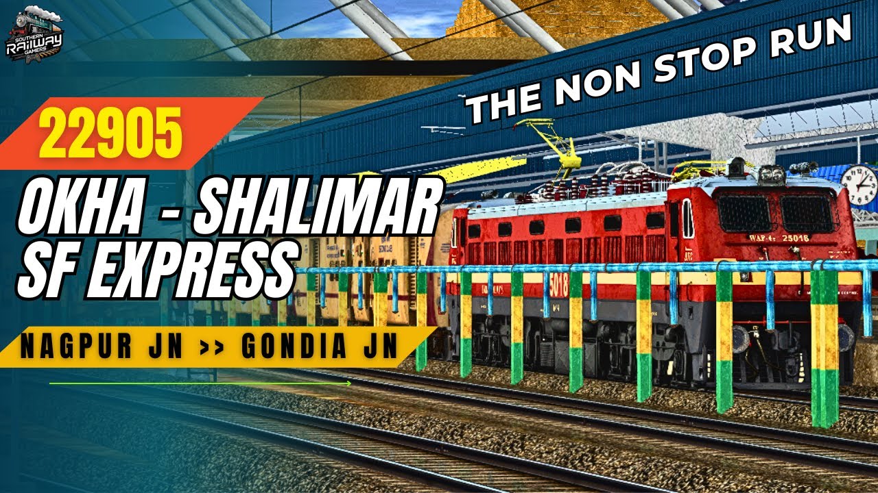🔴22905 Okha - Shalimar SF Express |Through Diamond Crossing | MSTS NXT ...