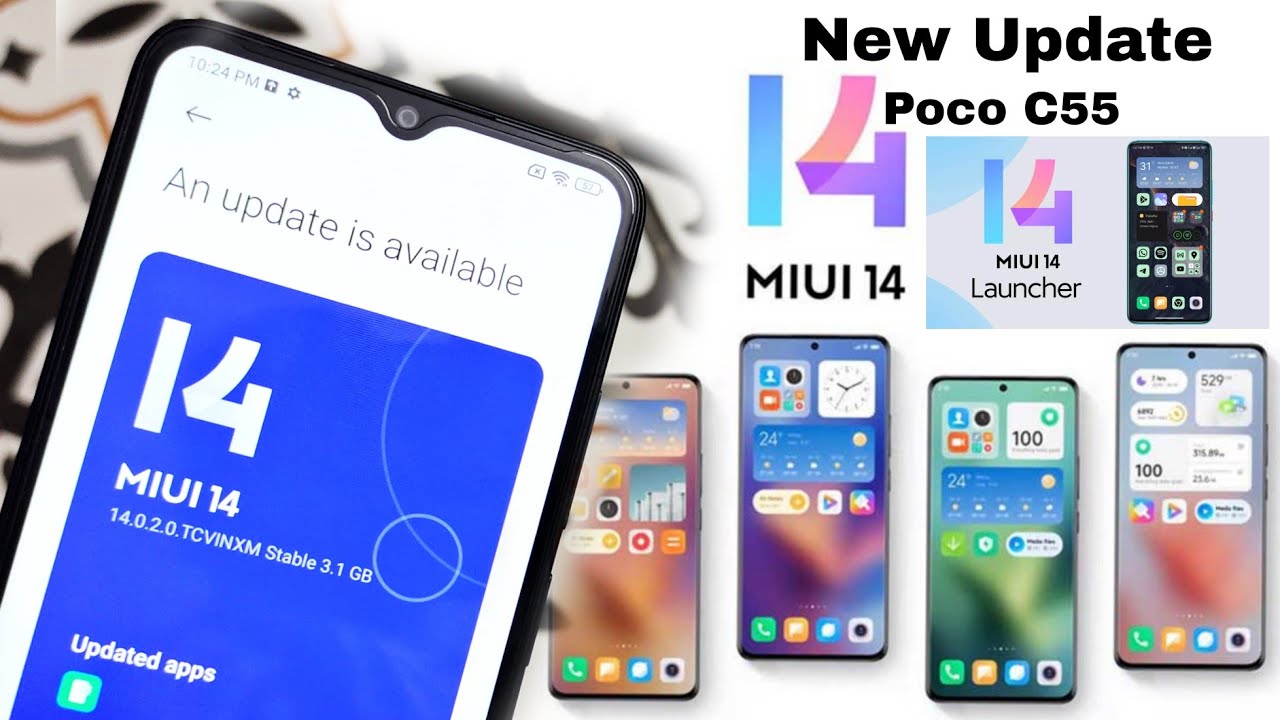 Poco C55 MiUi 14 Update | Poco C55 Miui 14.0.2.0 Android 13 Stable Updated 🔥🔥🔥 - YouTube