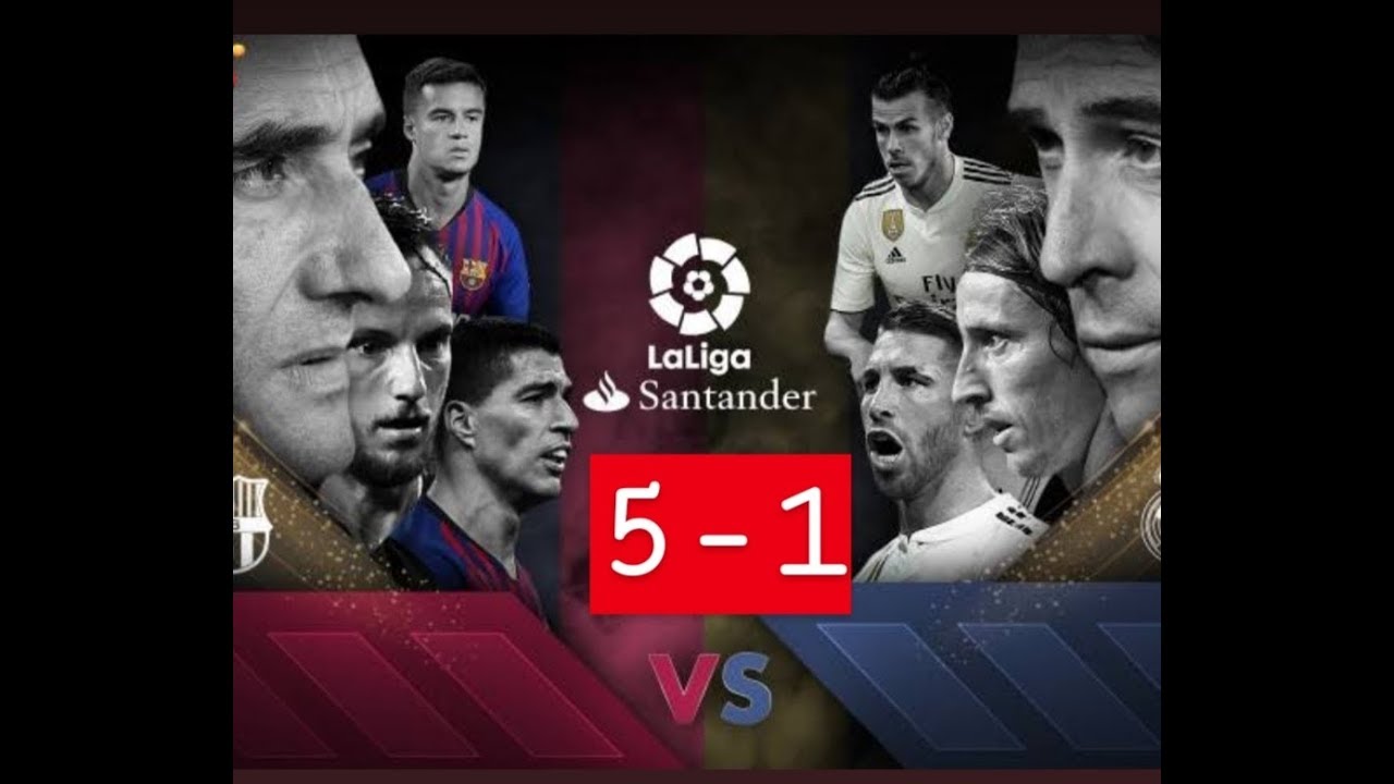 Barcelona hits 5 goal against Real Madrid. El Clasico Highlights - YouTube