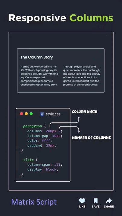 Responsive Columns In Css Css3 Html Javascript Webdevelopment Responsivewebsite Ui Js 