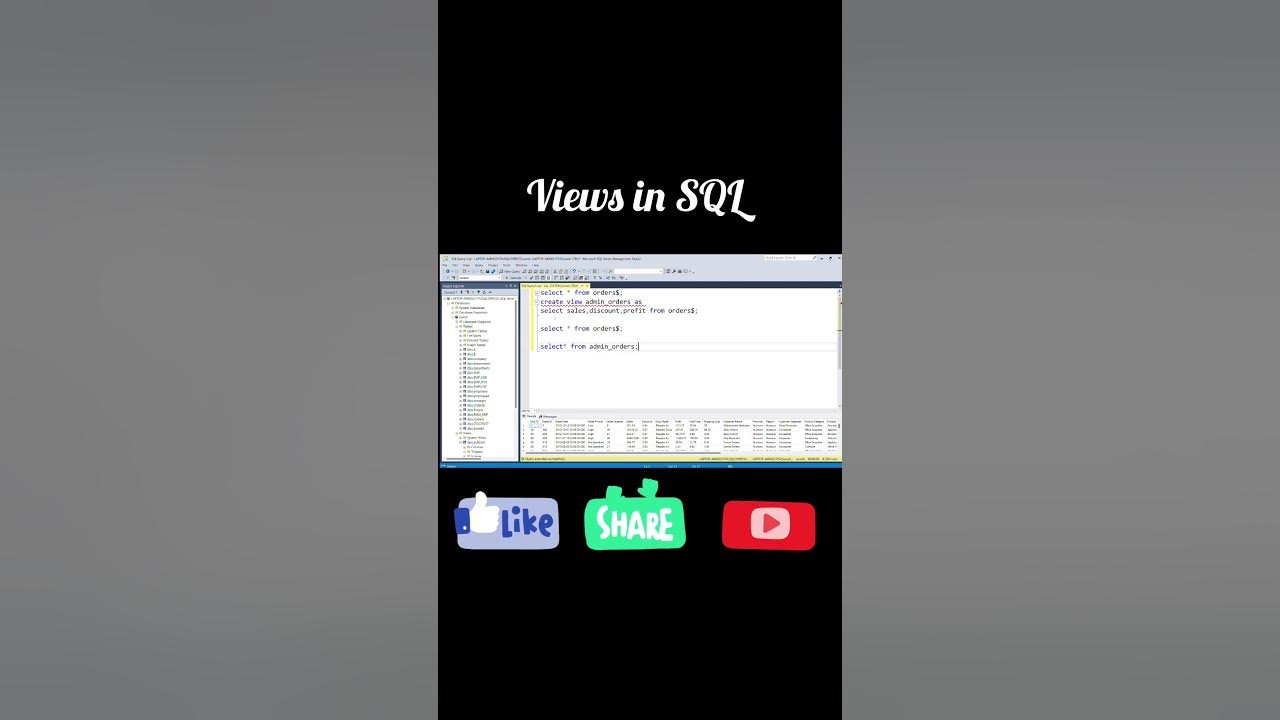 How to create Views in SQL#trendingshorts #trending #yt #youtubeshorts #sql - YouTube