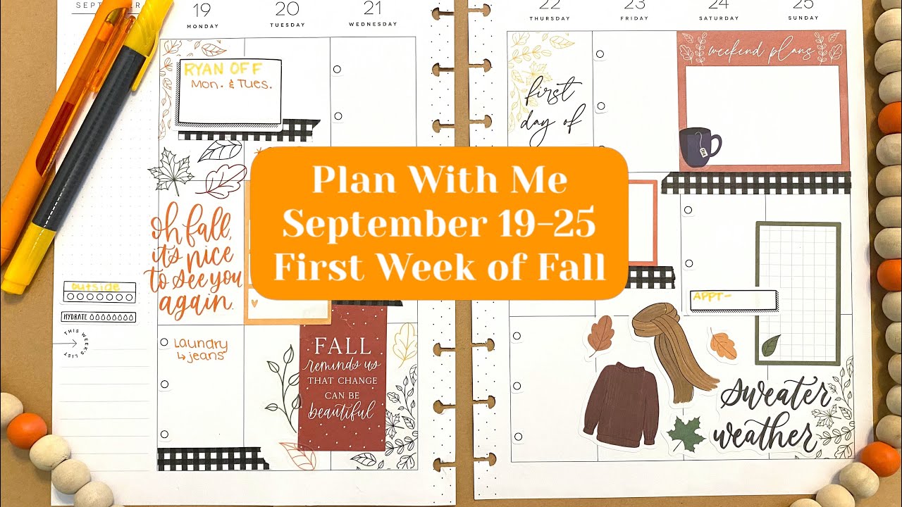 Plan With Me | September 19-25 | First Week of Fall | Classic Happy ...