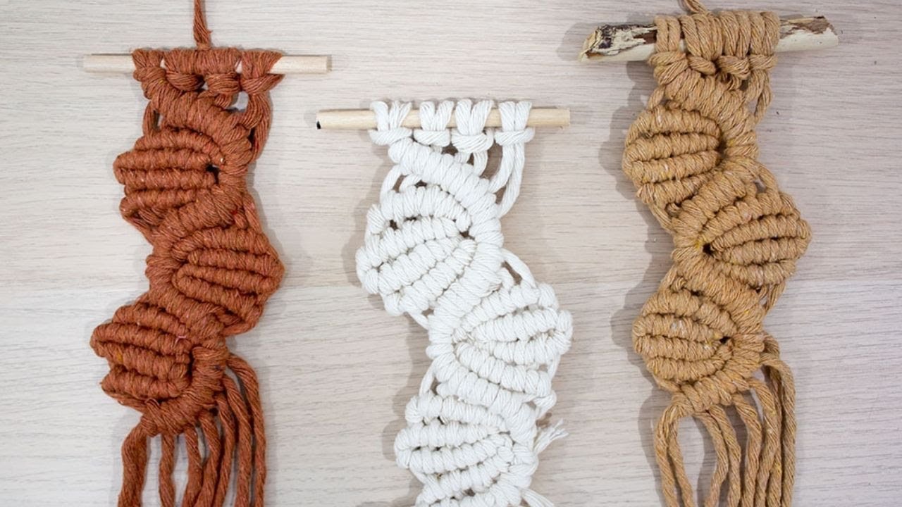 DIY Leaf Vine Macrame Pattern | Double Half Hitch Knot | Macrame ...