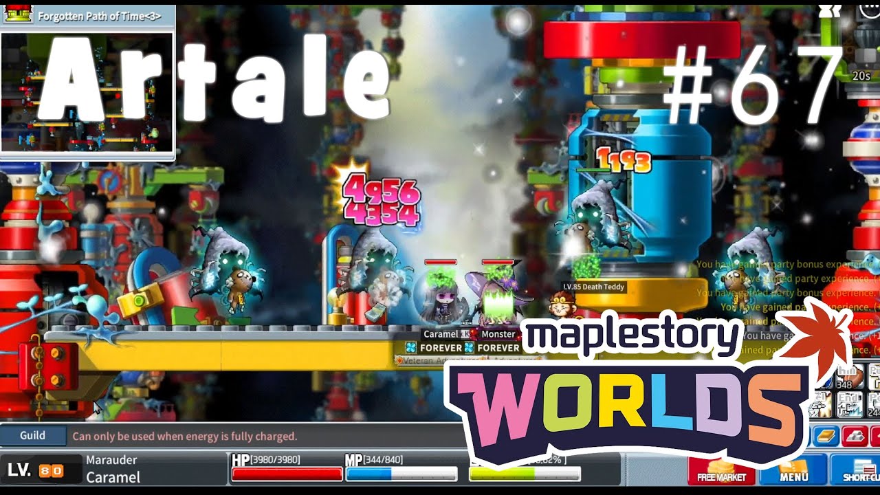 #67【Maplestory WORLDS (Artale)】嘗試看看雙人練功 怨靈發條熊 Death Teddy(雙人DT 10分鐘 約20 ...