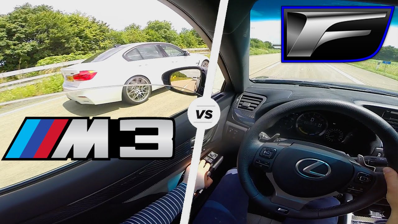 Lexus GS F vs BMW M3 COMPETITION Acceleration Autobahn POV Sound - YouTube