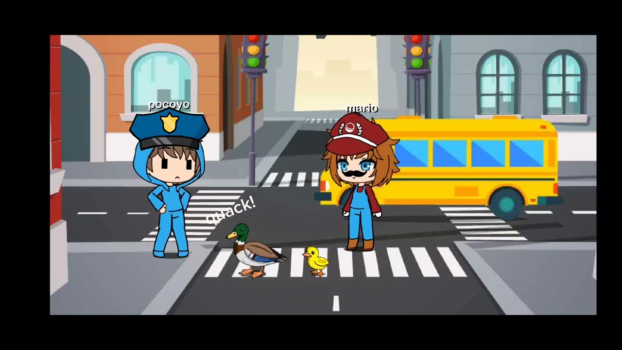 pocoyo and mario wonder bus meme in gacha life but it's police - YouTube