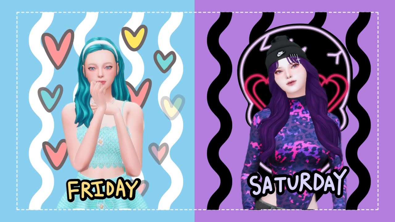 The Sims4 || Create A Sims 7 Day || EP.3 💙 Friday & Saturday 💜 - YouTube