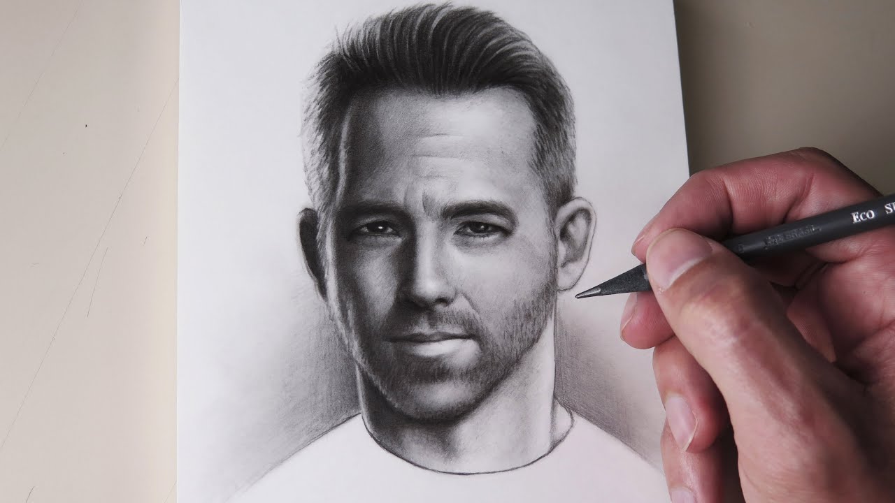 Desenhando Ryan Reynolds a mão livre - Drawing practice - YouTube