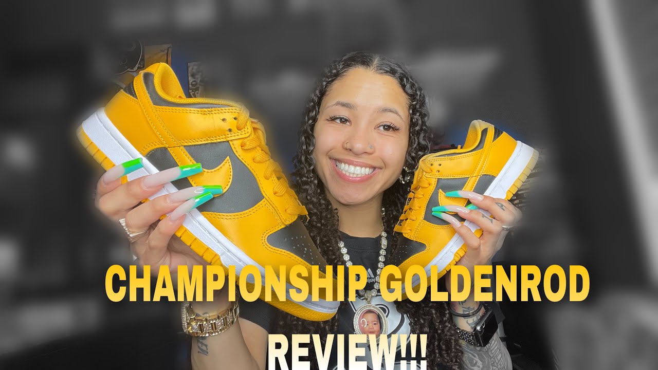 Nike Dunk Low CHAMPIONSHIP GOLDENROD REVIEW!!! - YouTube