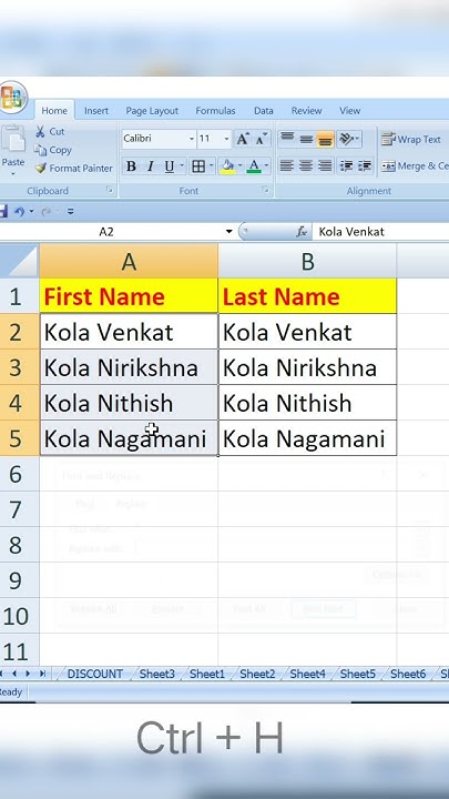 How to separate Frist name &Last name in Excel# first name and last name separate#ms # ...