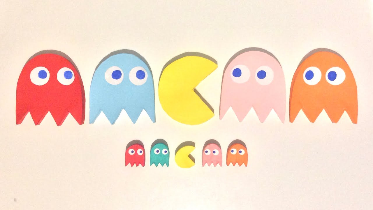 How to Make Paper Pac-Man and Ghosts (Big) - YouTube