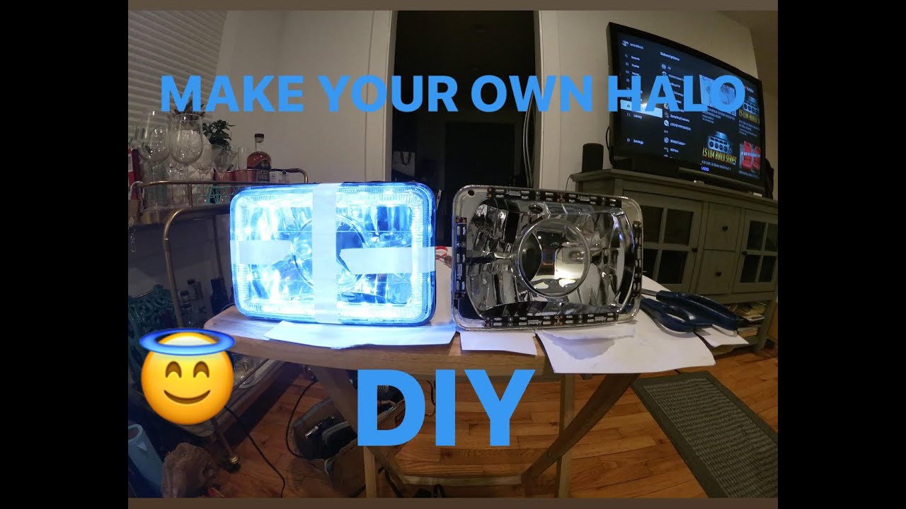 Built My Own LED Halo Ring w/my HID 6000k Headlights - YouTube