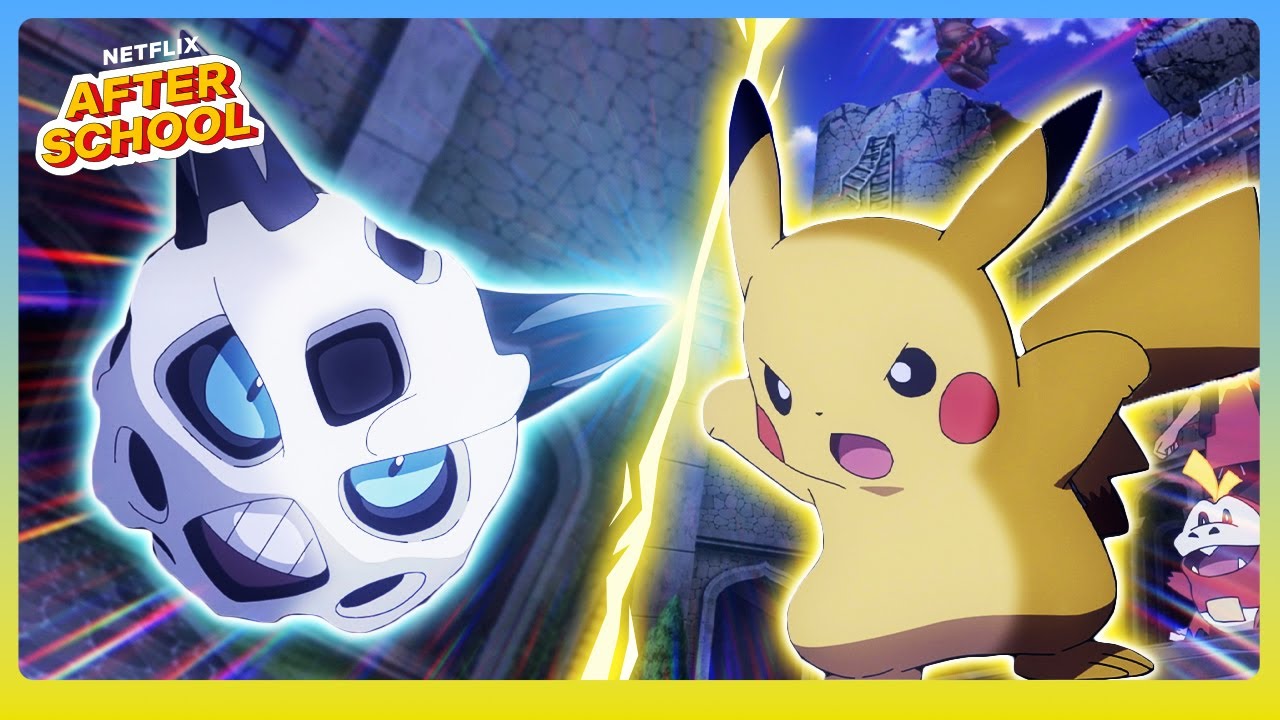 Captain Pikachu Battles Garganacl & Glalie | Pokémon Horizons: The ...