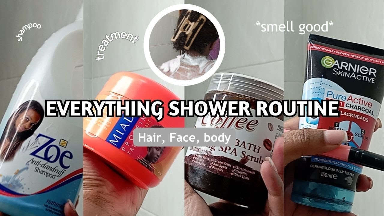 My EVERYTHING shower routine | Hair, shaving, face mask, hygiene tips ...