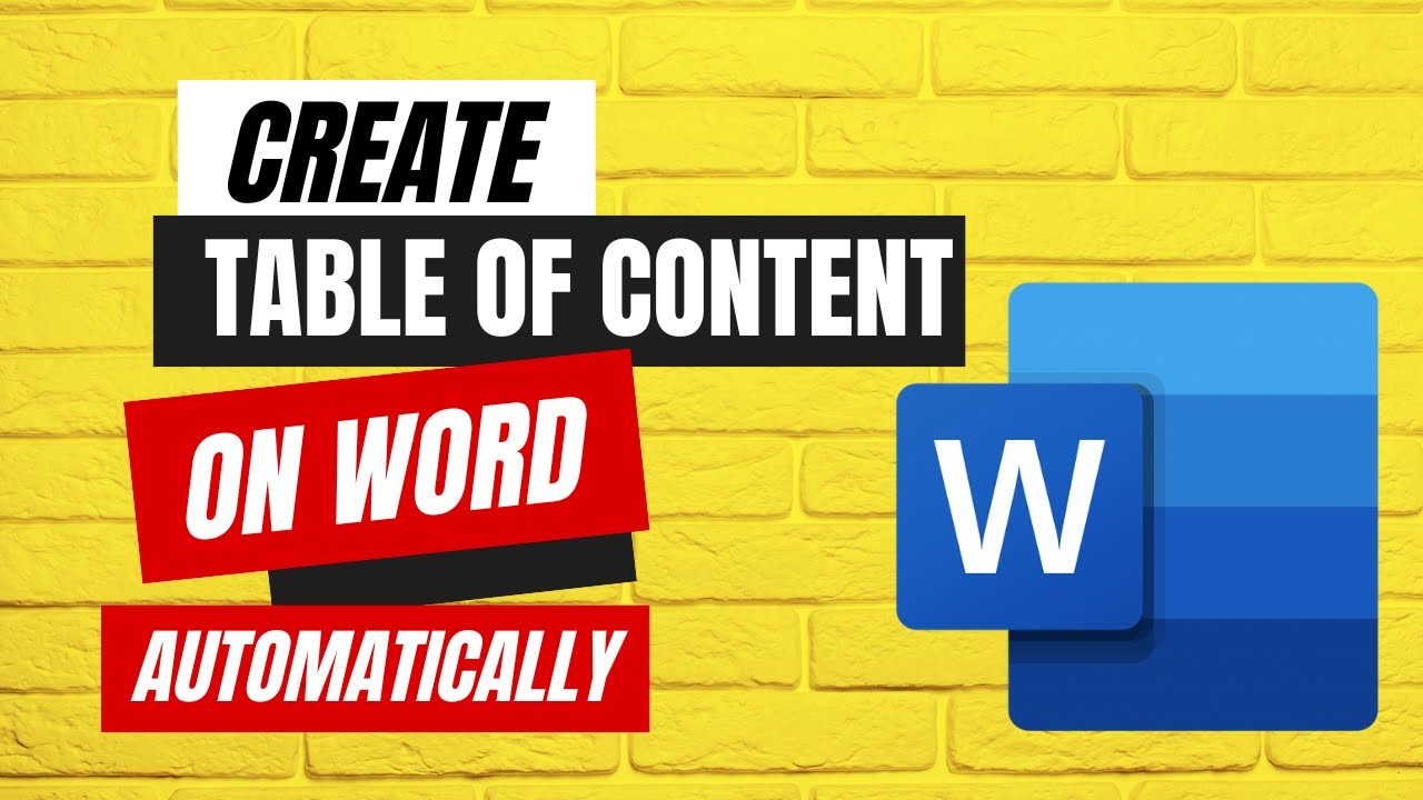 Create A TABLE OF CONTENT On Word Automatically YouTube Create A TABLE OF CONTENT On Word Automatically YouTube