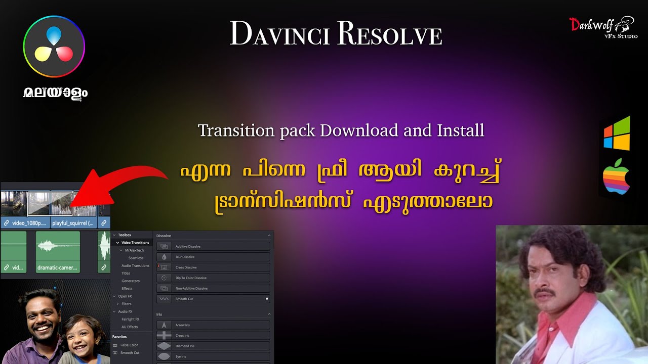 Free Transition pack for Davinci Resolve | Download and install video ...