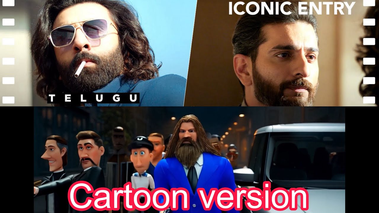 ANIMAL TELUGU SCENE CARTOON VERSION: Ranbir Kapoor Iconic Entry🔥 ...