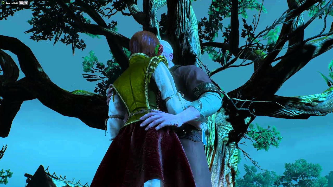 The Witcher 3 shani romance kiss - YouTube