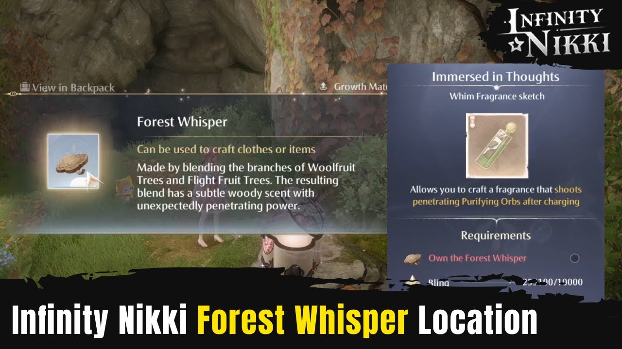 Infinity Nikki Own the Forest Whisper Location Immersed in Thoughts - YouTube
