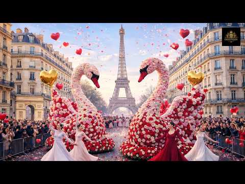 Valentine’s Day Parade 2026 in PARIS | Majestic Giant Hearts & Floral Legends (Cinematic 8K)