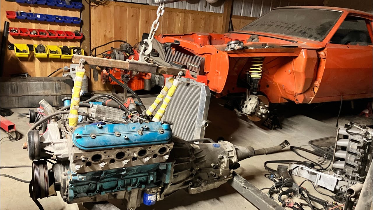 The 1968 AMC (rambler) AMX new engine and transmission! - YouTube