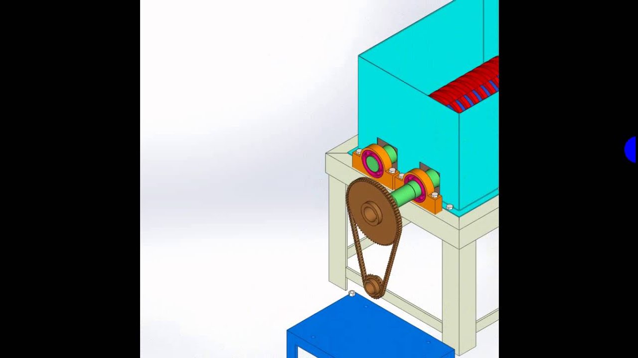 Trash crushing machine assembly - YouTube