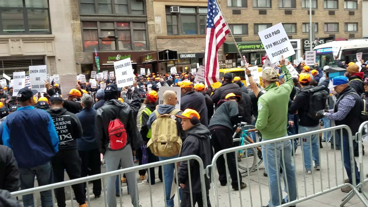 Local Union 3 demonstration at Manhattan 4/5/17 - YouTube