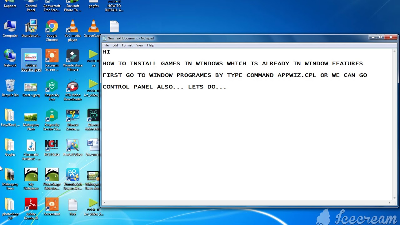 HOW TO INSTALL GAMES IN WINDOWS WHICH IS ALREADY IN WINDOW FEATURES ...