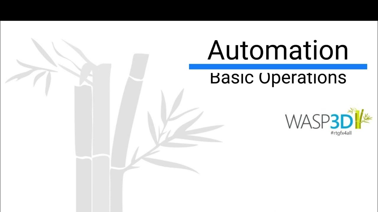 Wasp3D TimeBased Automation's Basic Operations for 24 Hour's Part wise Program - YouTube