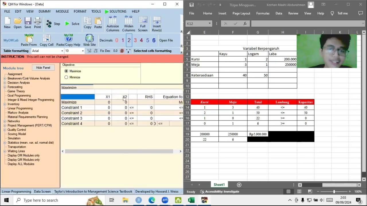 Linear Programing_Modul 1_Keehan Maahi Abdurahman_Part 1 - YouTube