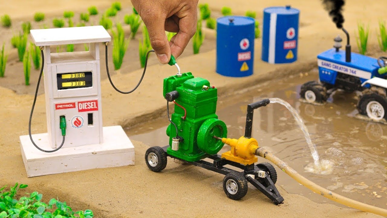 DIY Diesel Engine Water Pump| Pumping water farm well for irrigation ...