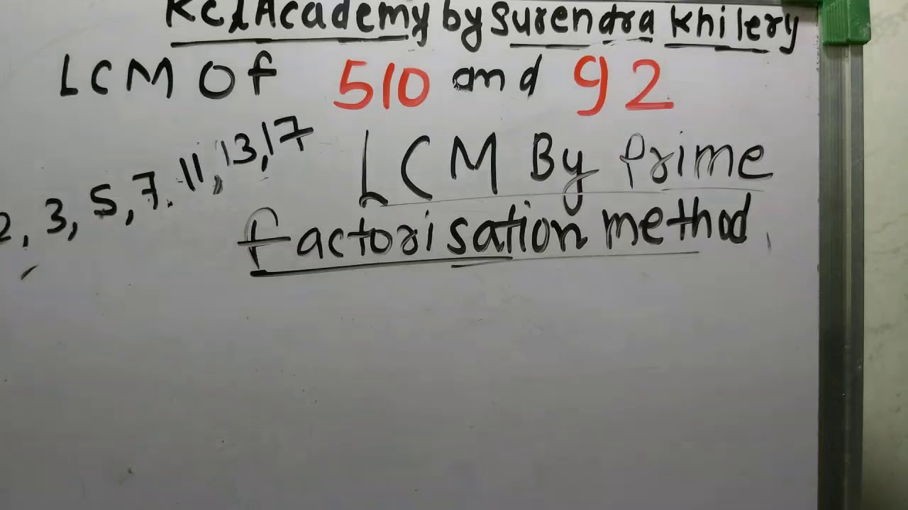 LCM by Prime Factorisation Method In Hindi | Basic Mathematics By KclAcademy - YouTube