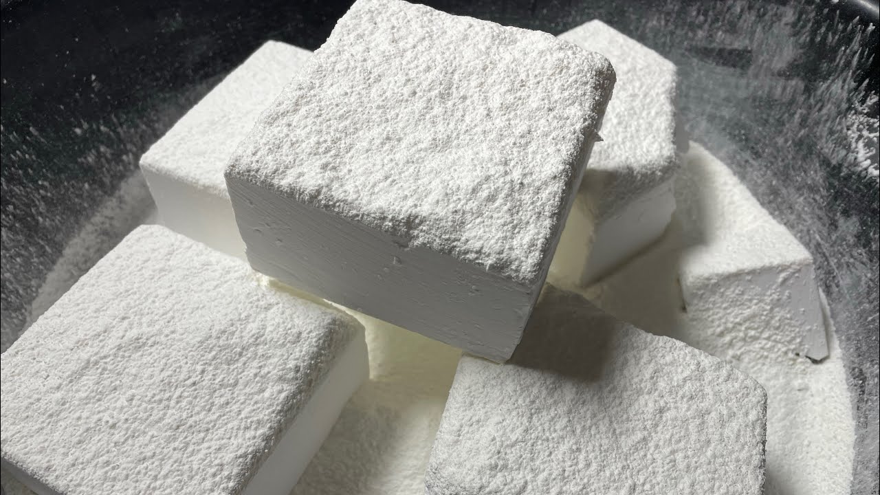 Sifted Cornstarch on Crispy Gym Chalk Blocks - YouTube