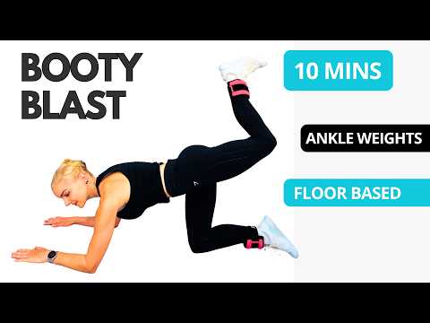10 Min Booty Workout with Ankle Weights | Floor-Based Glute Burn
