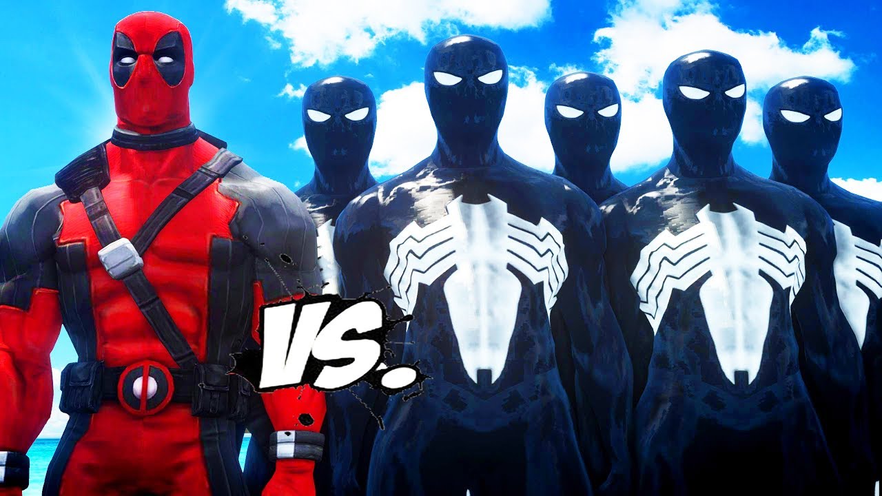 DEADPOOL VS BLACK SPIDER-MAN ARMY - YouTube