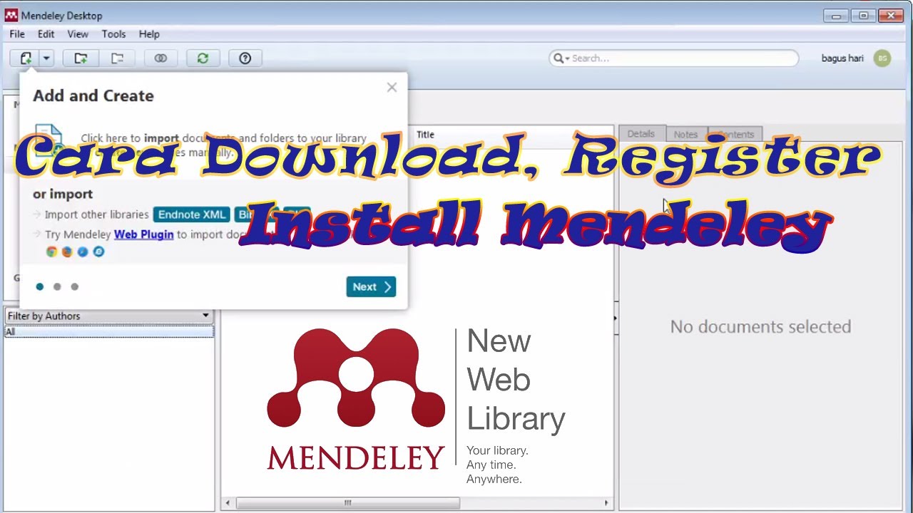 Cara Download, Register dan Install Mendeley - YouTube