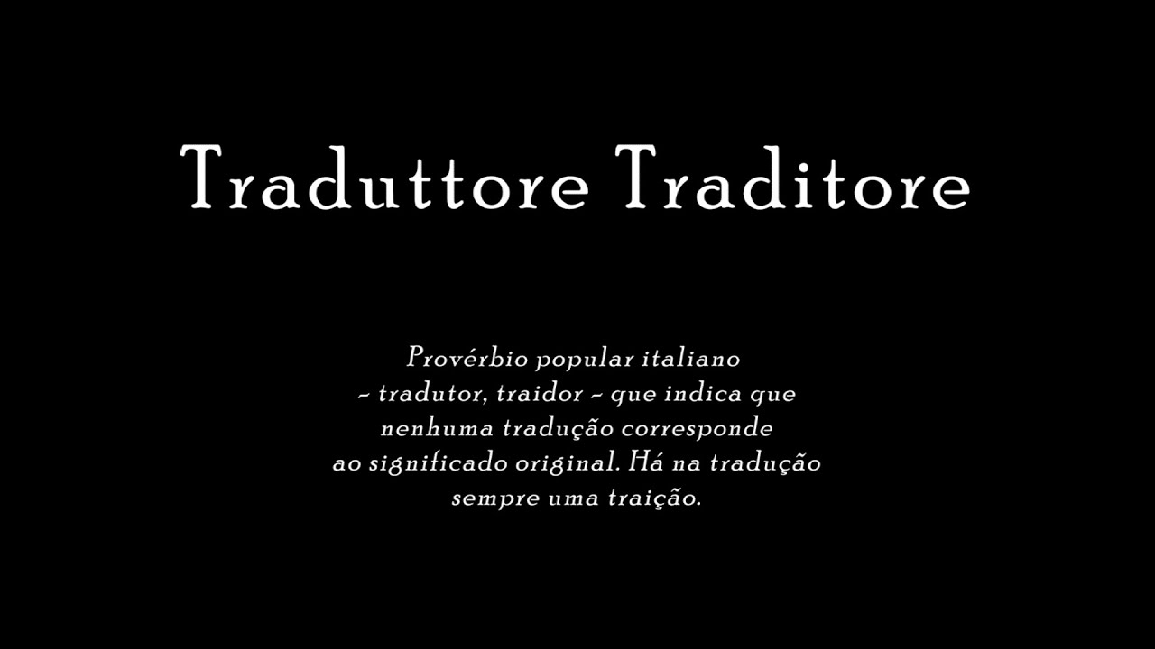 Traduttore Traditore - YouTube