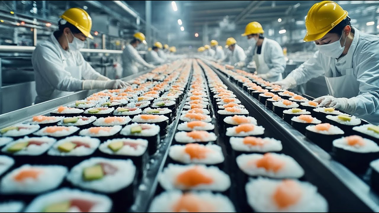 Explore Sushi Rolls Factory Process - Millions Of Sushi Rolls Are Made ...