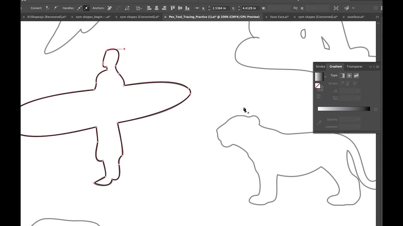Pen Tool Tracing Practice demo - YouTube