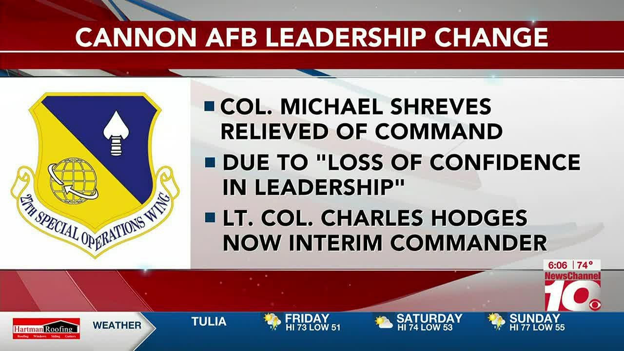 VIDEO: Cannon Air Force Base relieved Colonel Michael Shreves from ...