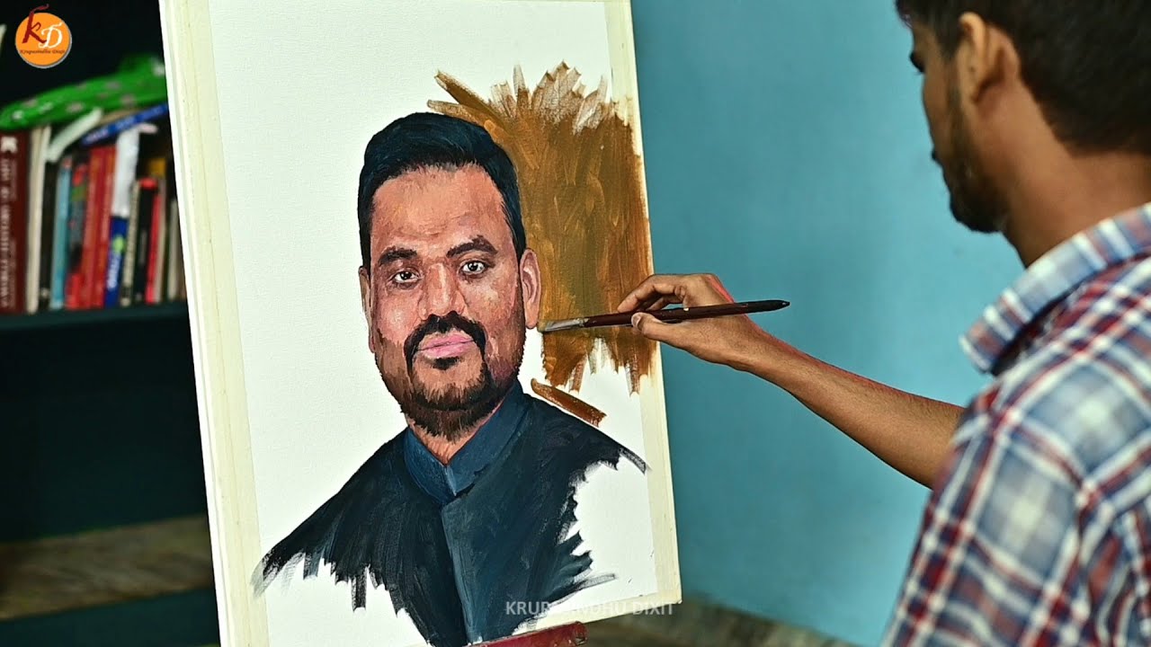 Portraits with acrylics / Prepare canvas for acrylic painting / Step-by ...