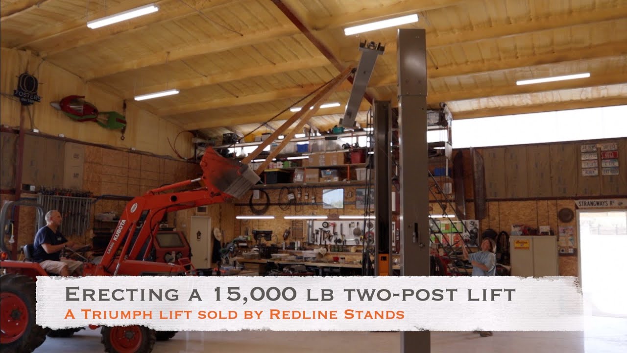 15,000 lb two-post lift - Made by J&D - YouTube